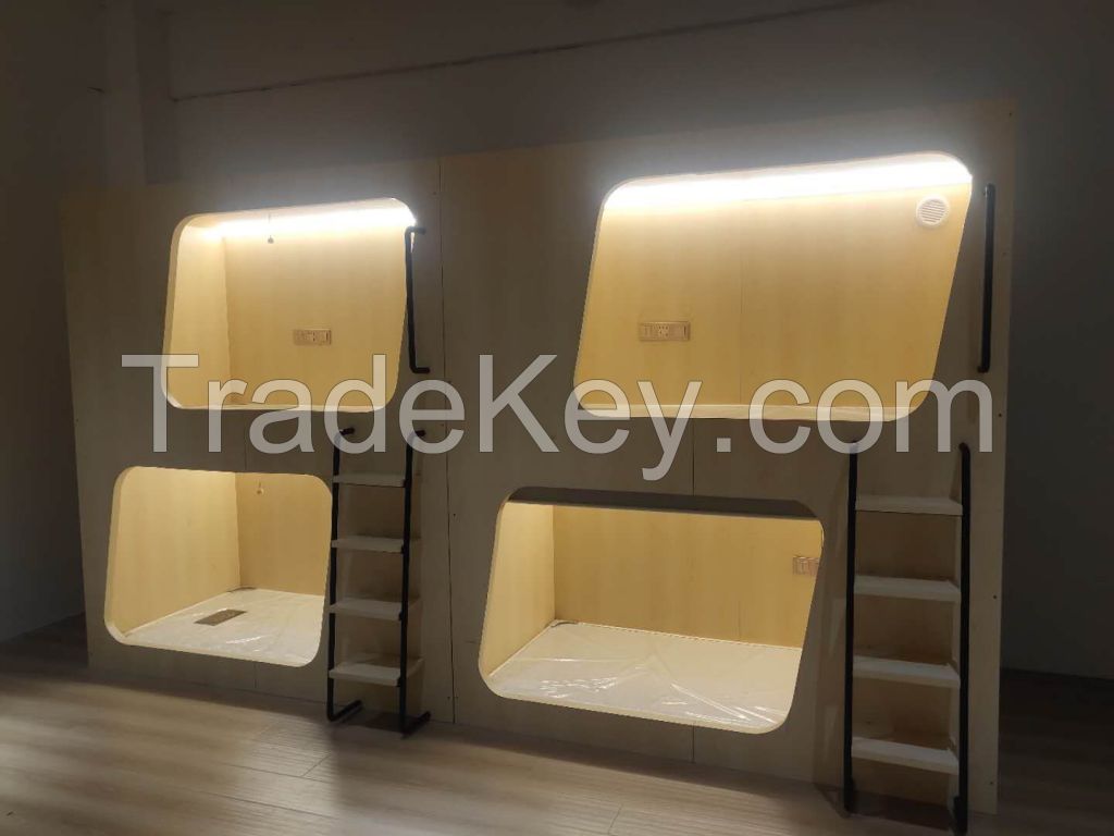 Factory Price Hotel Bunk Beds Space Sleeping Pods Wooden Capsule Hotel Bed By Yanghang Trade Co